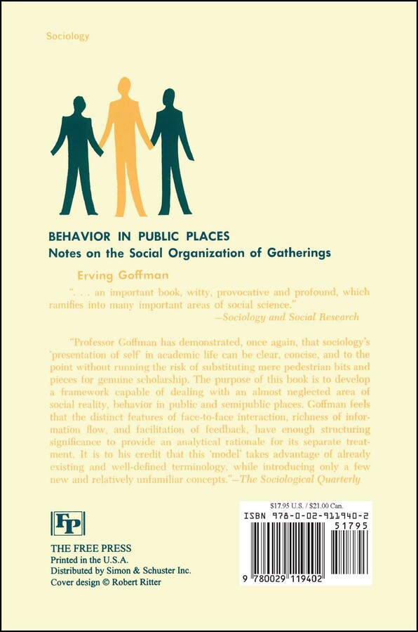 Behavior in Public Places | Book by Erving Goffman | Official Publisher ...