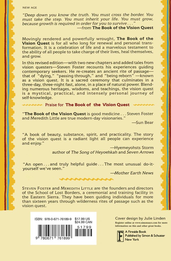 Book Of Vision Quest | Book by Steven Foster | Official Publisher Page ...