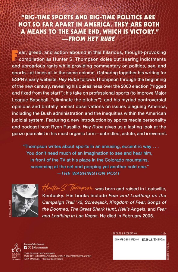 Hey Rube | Book by Hunter S. Thompson, Ryen Russillo | Official ...