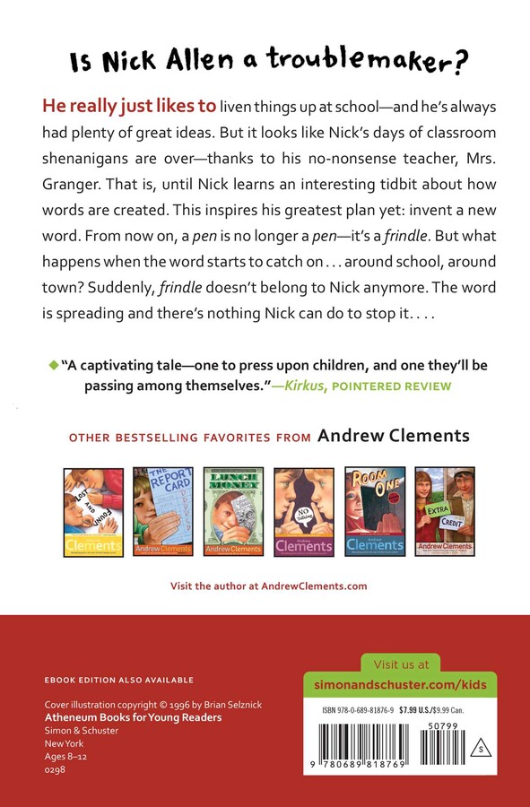 Frindle | Book by Andrew Clements, Brian Selznick | Official Publisher Page | Simon & Schuster India