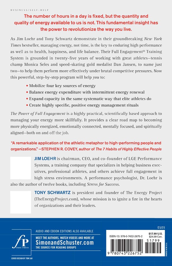The Power of Full Engagement | Book by Jim Loehr, Tony Schwartz | Official Publisher Page ...