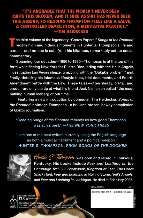 Songs of the Doomed | Book by Hunter S. Thompson, Tim Heidecker ...