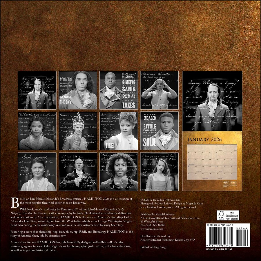 Hamilton 2026 Wall Calendar - Book Summary & Video | Official Publisher ...