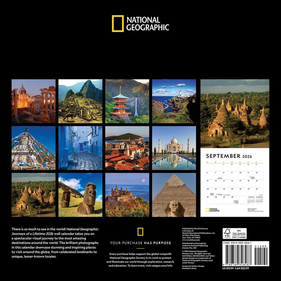 National Geographic: Journeys of a Lifetime 2026 Wall Calendar - Book Summary & Video | Official ...