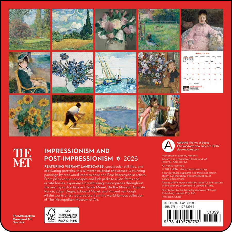 Impressionism and Post-Impressionism 2026 Mini Wall Calendar - Book Summary & Video | Official ...