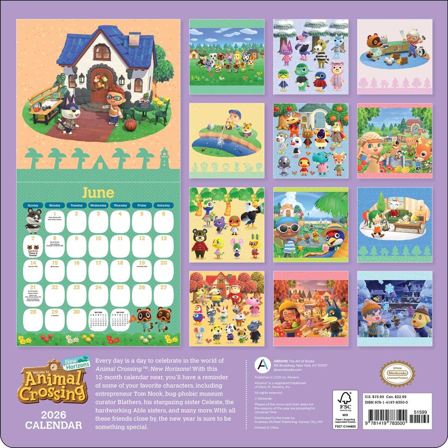 Animal Crossing: New Horizons 2026 Wall Calendar - Book Summary & Video ...