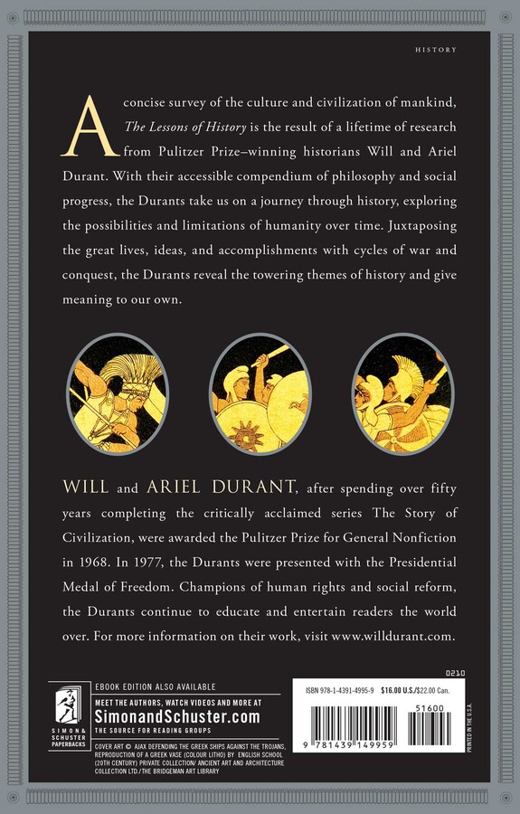 The Lessons of History | Book by Will Durant, Ariel Durant | Official ...