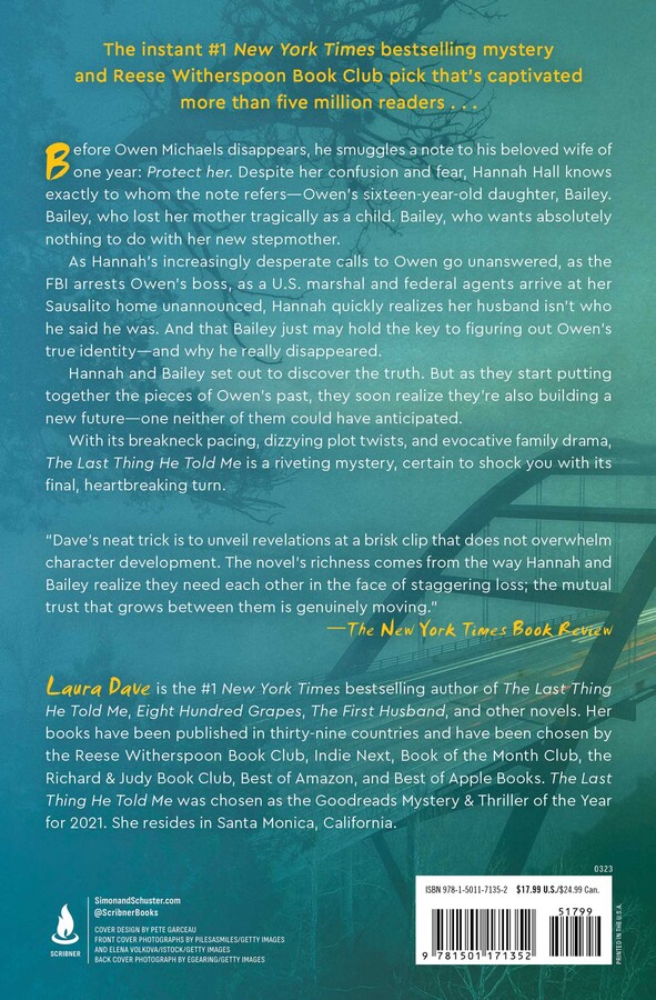 The Last Thing He Told Me | Book by Laura Dave | Official Publisher Page | Simon & Schuster