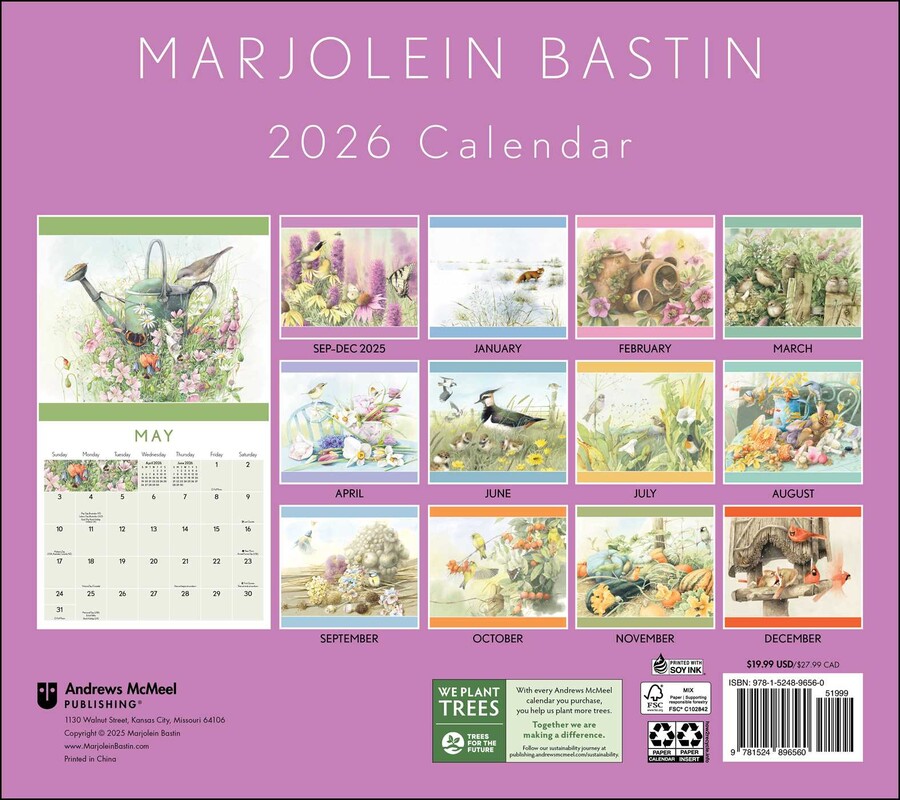 Marjolein Bastin Nature's Inspiration 2026 Deluxe Wall with Print ...