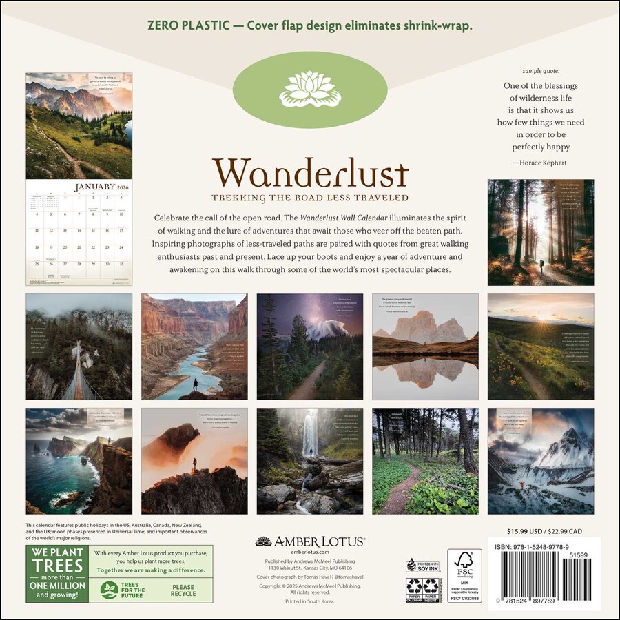 Wanderlust 2026 Wall Calendar - Book Summary & Video | Official ...