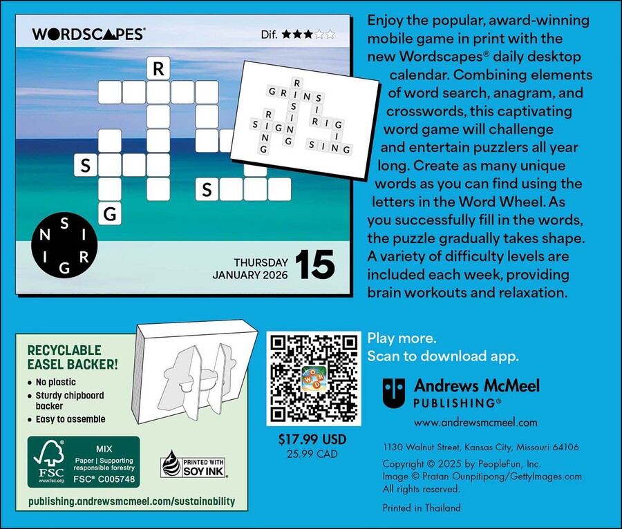 Wordscapes® Puzzle Fun 2026 Day-to-Day Calendar - Book Summary & Video ...