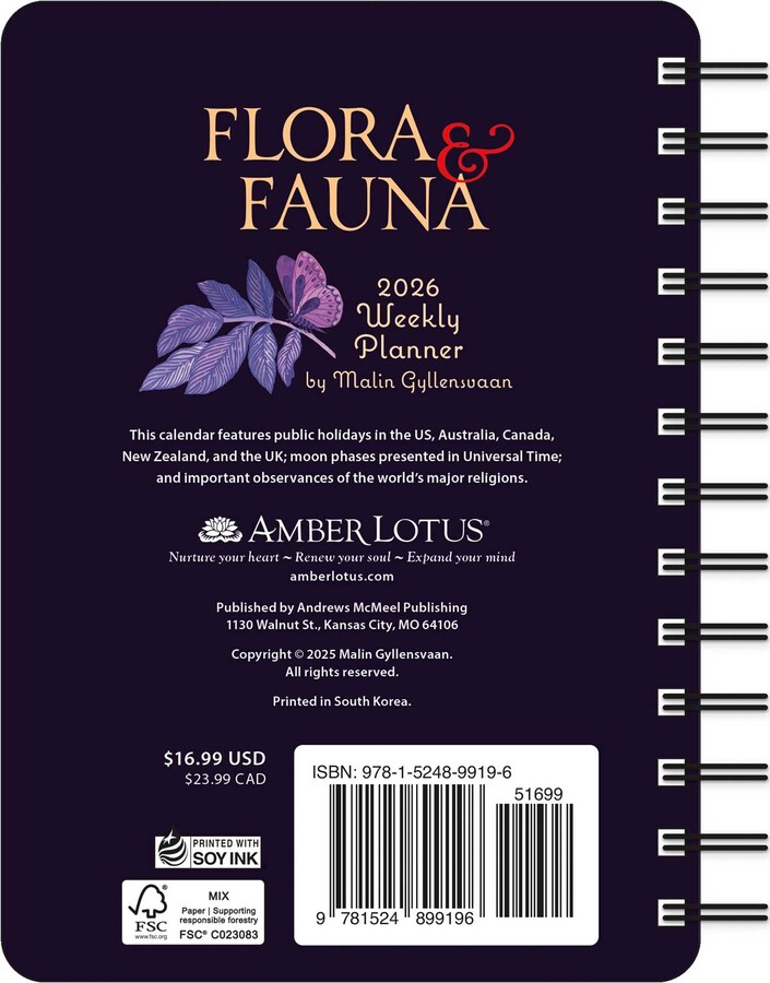 Flora & Fauna 2026 Weekly Planner Calendar - Book Summary & Video ...