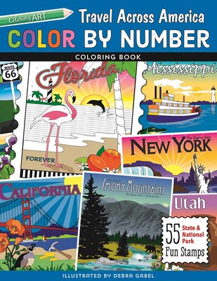 Color by Number Travel Across America Coloring Book POD | Book by Debra ...