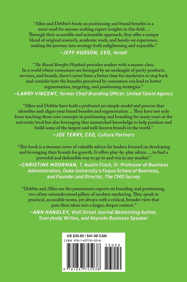 The Brand Benefits Playbook | Book by Allen Weiss, Deborah J. MacInnis ...