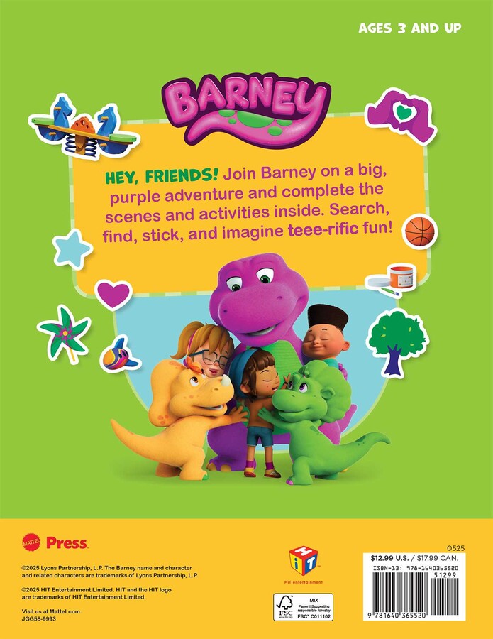 Barney: Super-Dee-Duper Sticker Book | Book by Mattel | Official ...