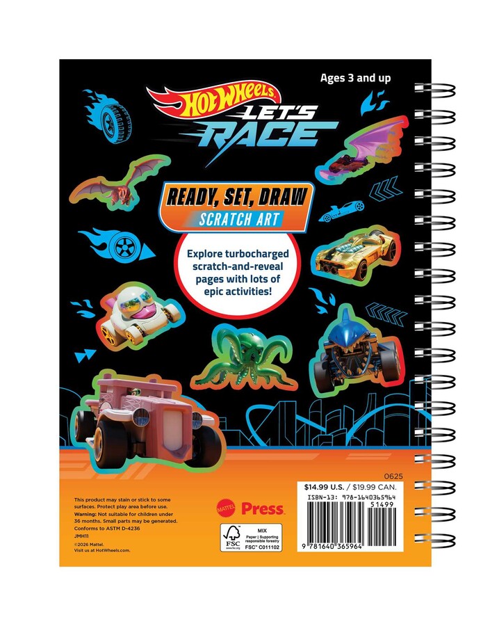 Hot Wheels Let's Race: Ready, Set, Draw - Scratch Art | Book by Mattel ...