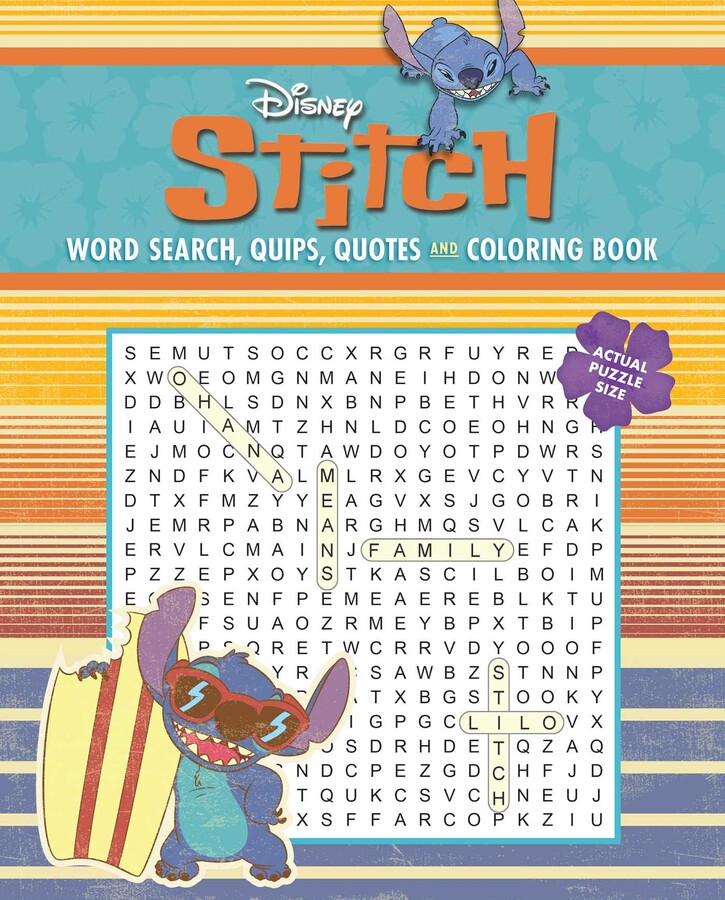Disney Stitch Word Search, Quips, Quotes and Coloring Book | Book by ...