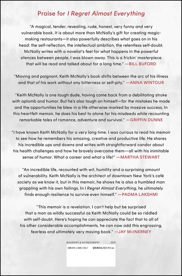 I Regret Almost Everything | Book by Keith McNally | Official Publisher ...