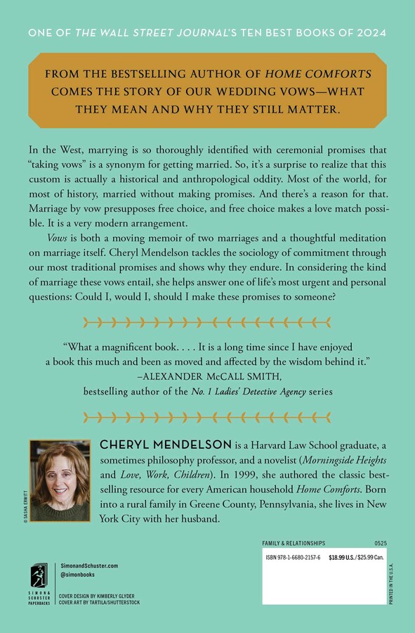 Vows | Book by Cheryl Mendelson | Official Publisher Page | Simon ...