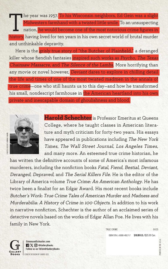 Deviant | Book by Harold Schechter | Official Publisher Page | Simon & Schuster