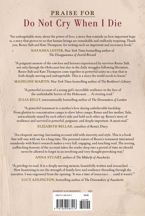 Do Not Cry When I Die | Book by Renee Salt, Kate Thompson | Official ...