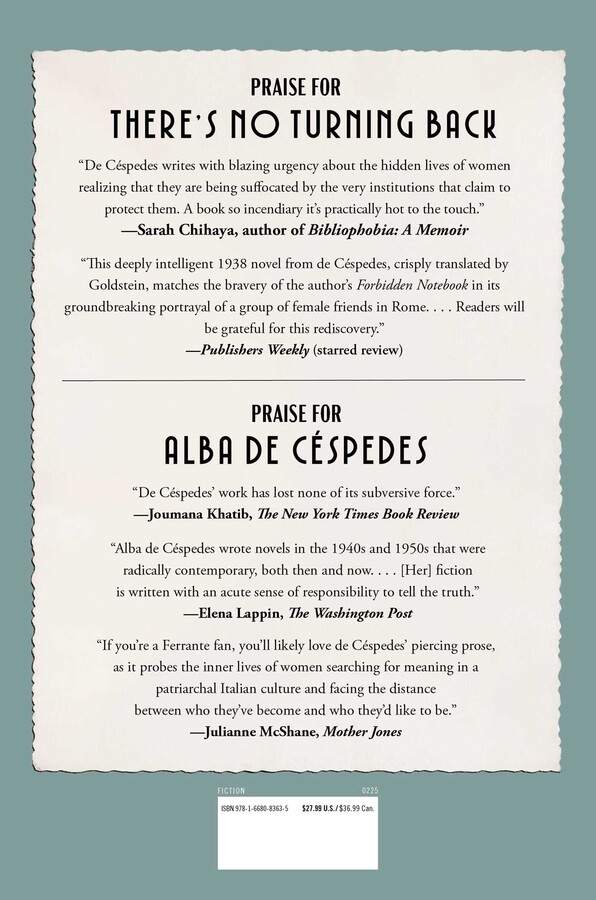 There's No Turning Back | Book by Alba De Céspedes, Ann Goldstein | Official Publisher Page ...