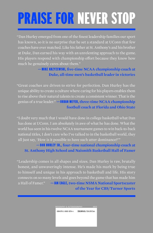 Never Stop | Book by Dan Hurley, Ian O'Connor | Official Publisher Page ...