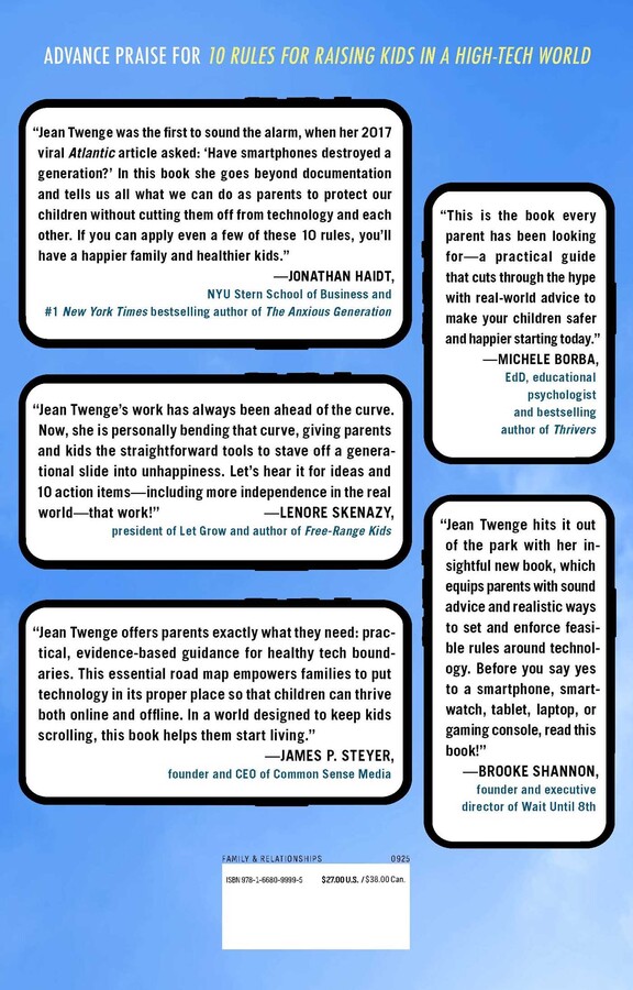 10 Rules for Raising Kids in a High-Tech World | Book by Jean M. Twenge ...