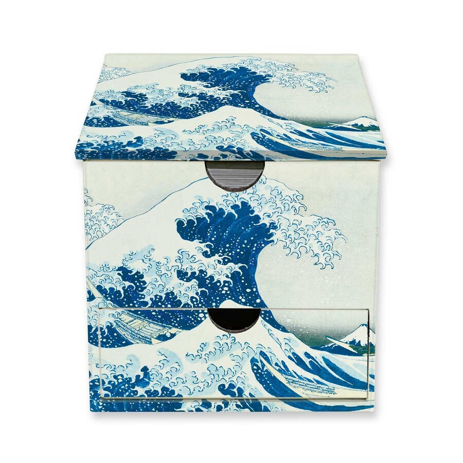 Katsushika Hokusai: The Great Wave Flame Tree Memo Block in Box with ...