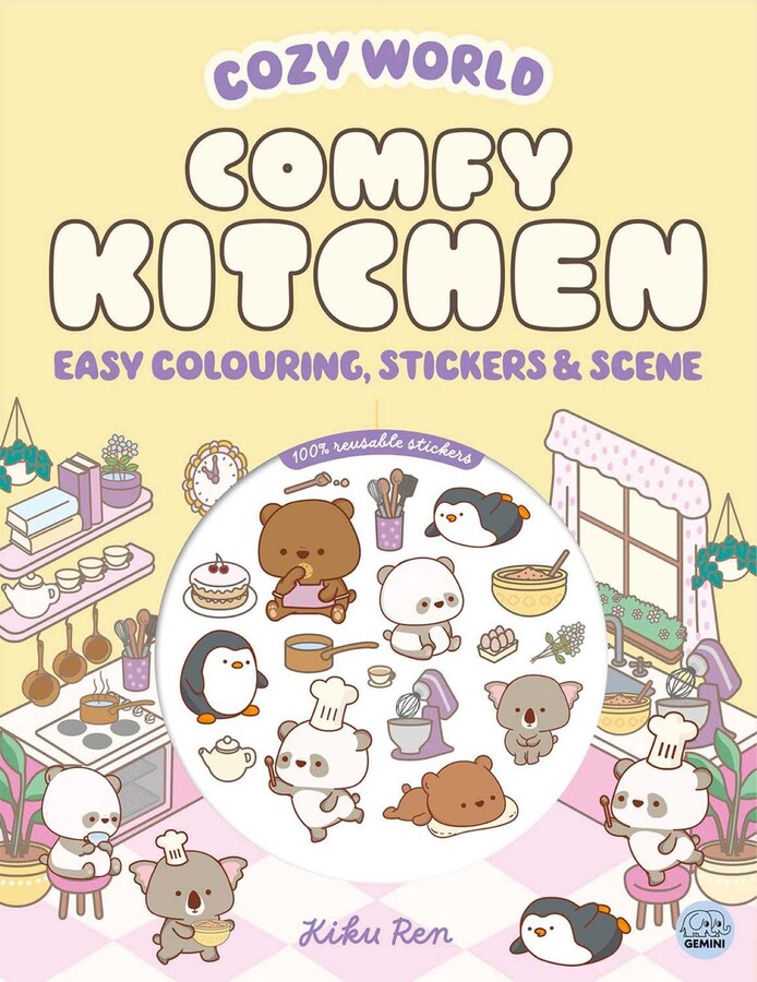 Cozy World Comfy Kitchen: Easy Colouring and Sticker Scene for Teens ...