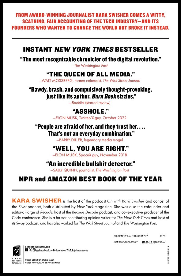 Burn Book | Book by Kara Swisher | Official Publisher Page | Simon ...