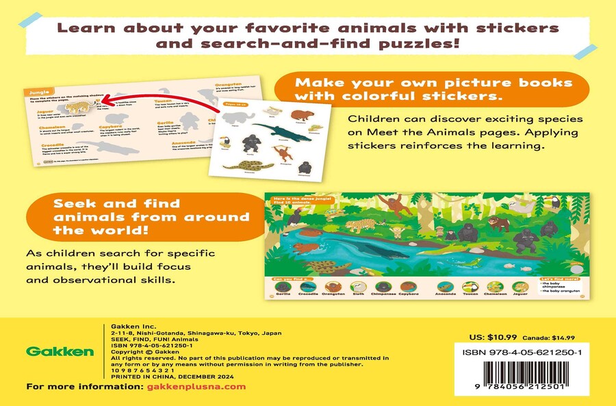 SEEK, FIND, FUN! Animals | Book by Gakken early childhood experts ...