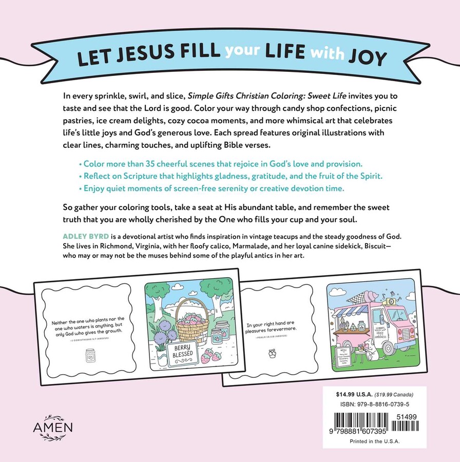 Simple Gifts Christian Coloring: Sweet Life | Book by Amen Editions ...