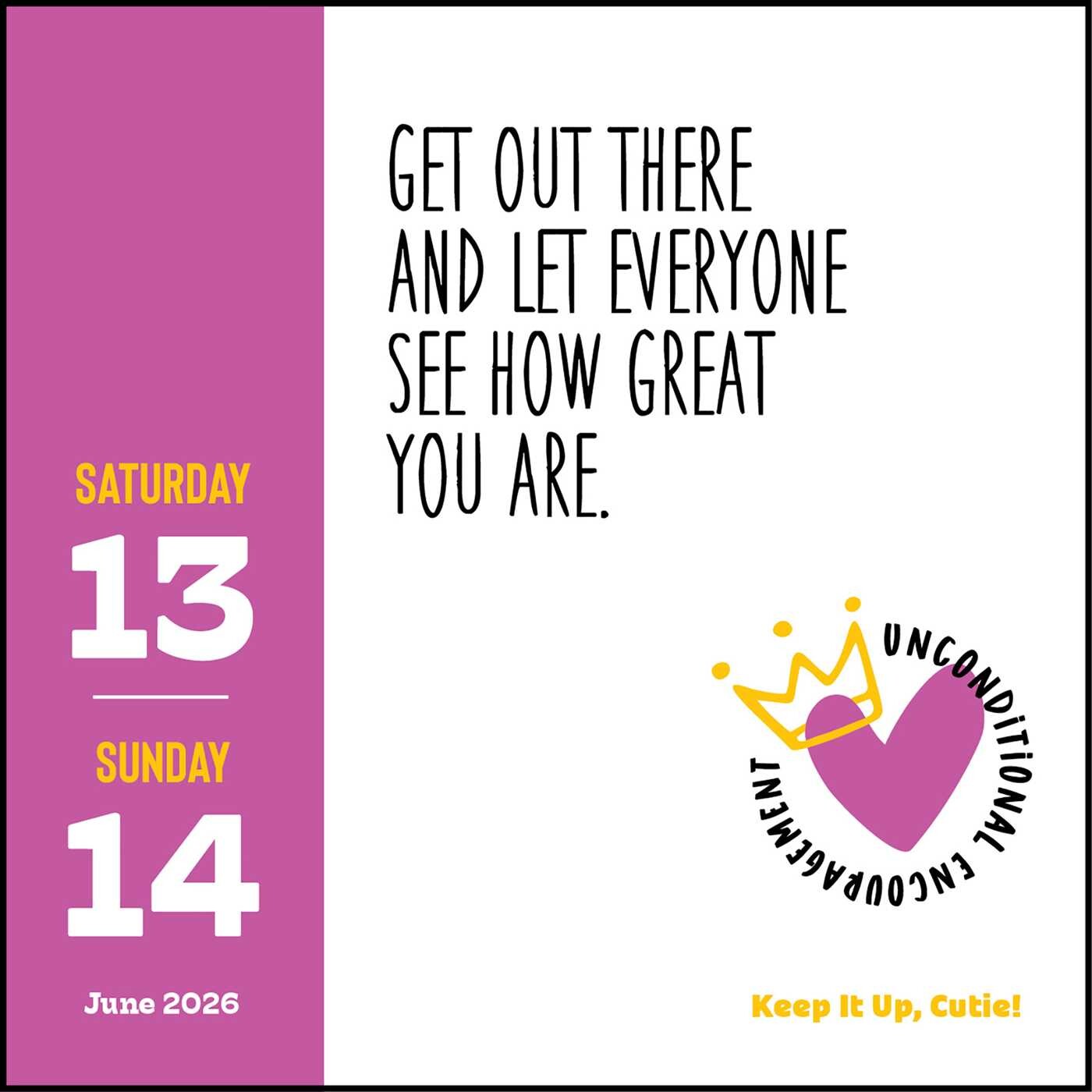 Keep It Up, Cutie! 2026 Day-to-Day Calendar - Book Summary & Video ...