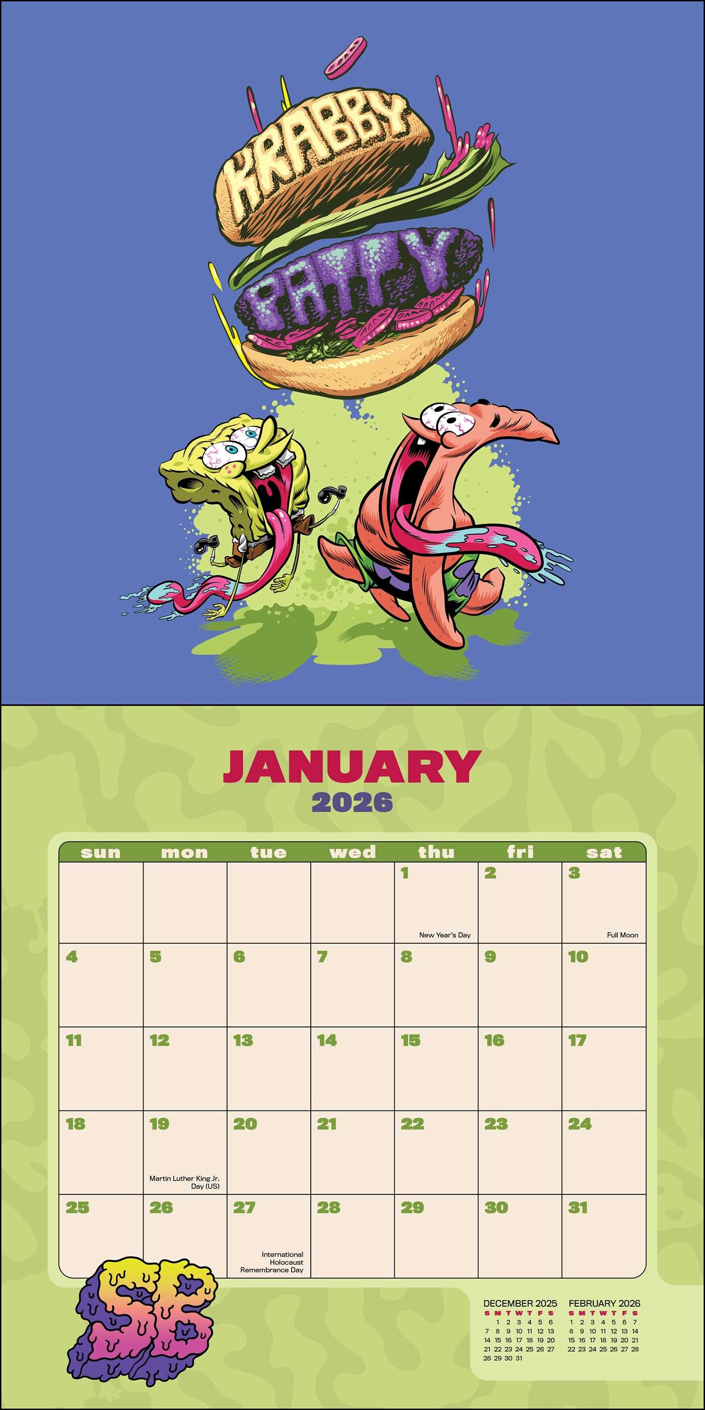 SpongeBob SquarePants 2026 Wall Calendar (Includes Stickers) - Book ...