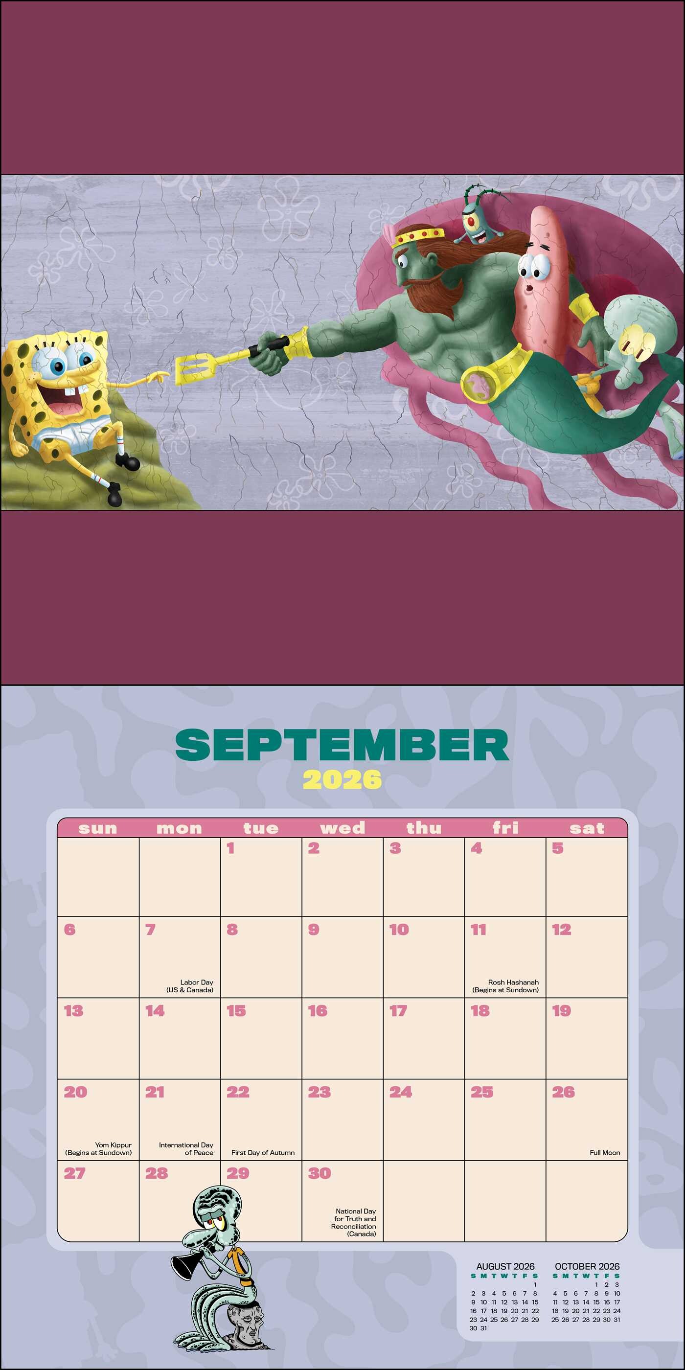 SpongeBob SquarePants 2026 Wall Calendar (Includes Stickers) - Book ...