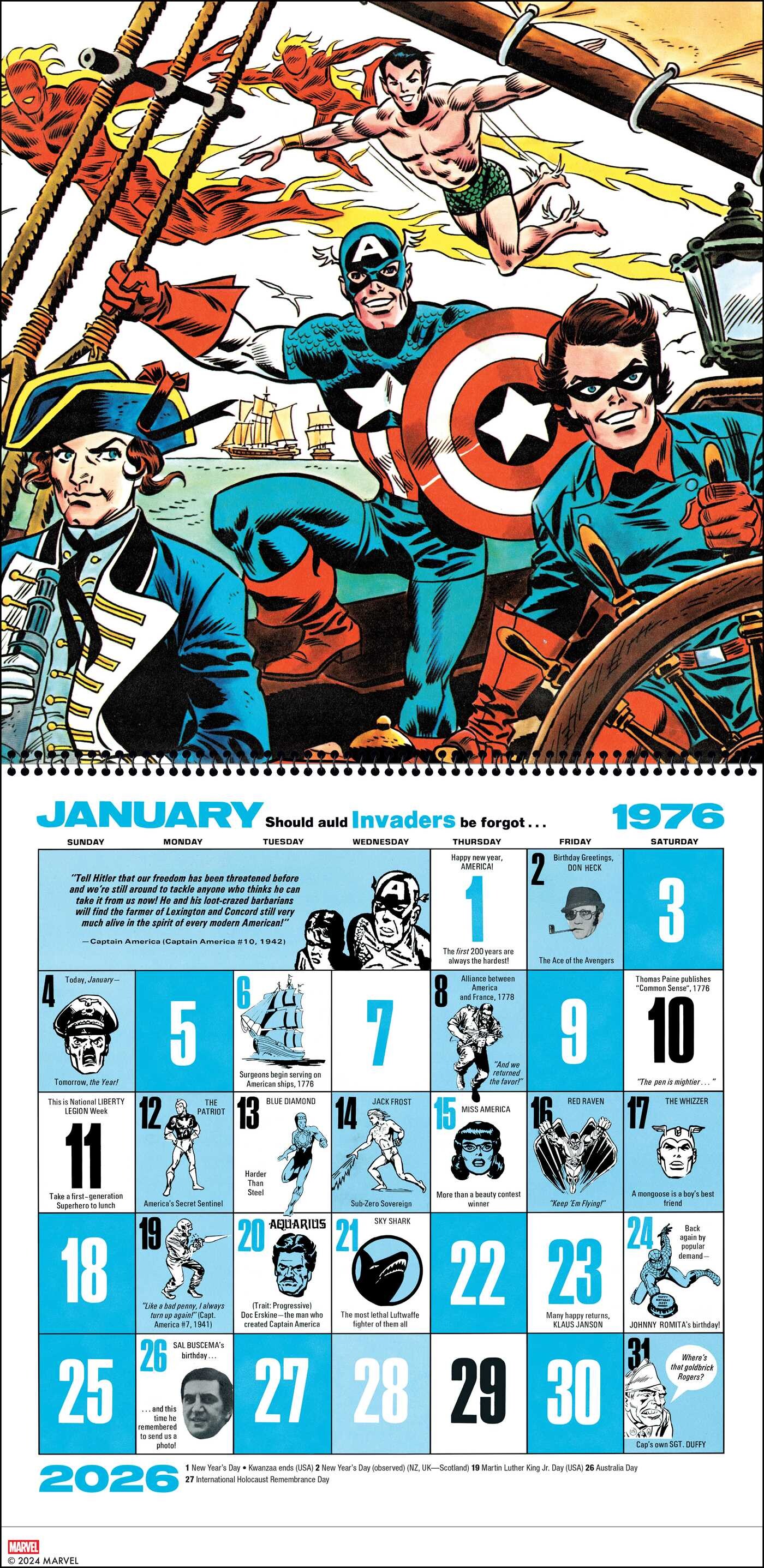Mighty Marvel 2026 Wall Calendar: A Reissue of the 1976 Classic - Book ...