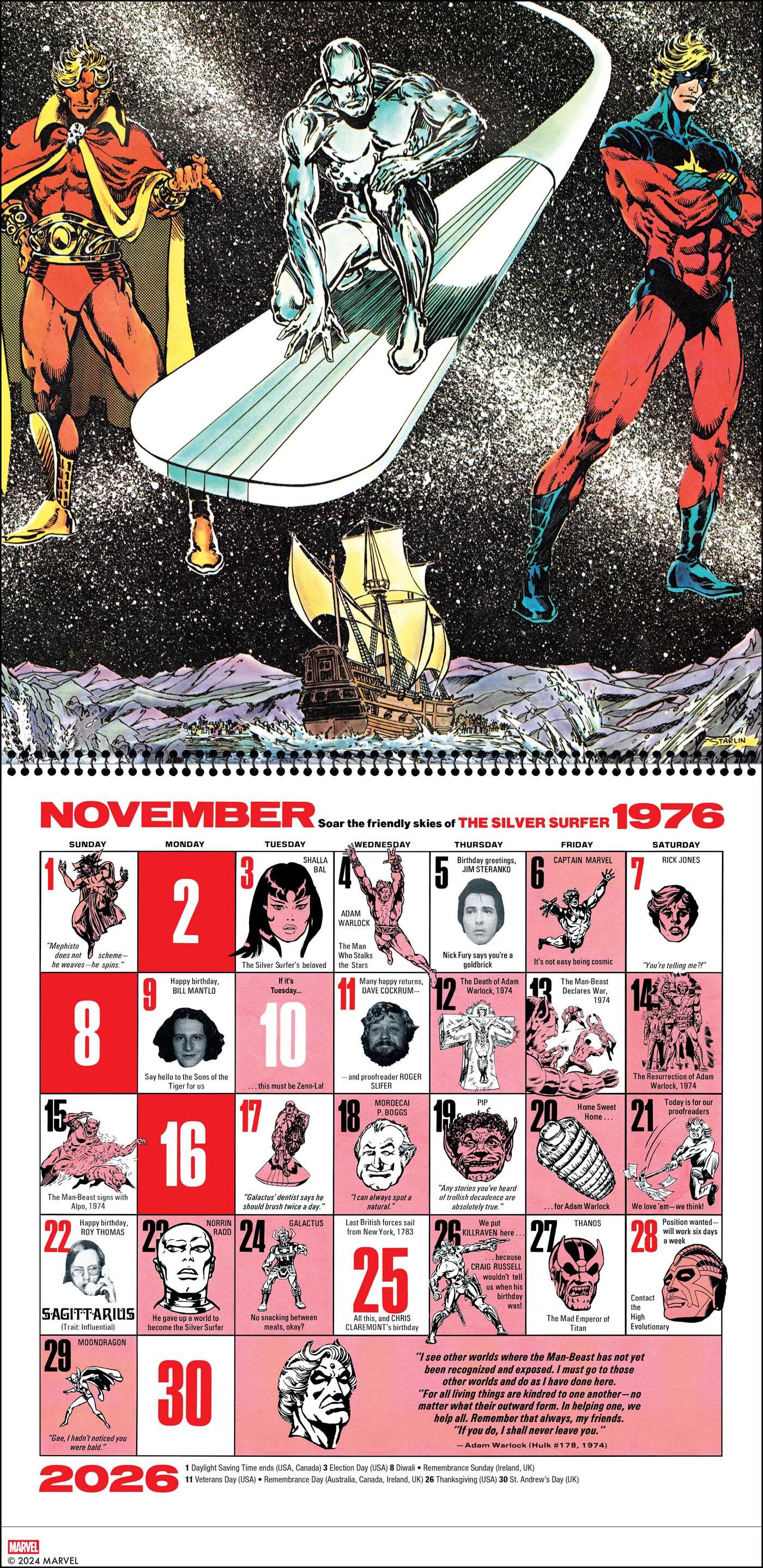 Mighty Marvel 2026 Wall Calendar: A Reissue of the 1976 Classic - Book ...