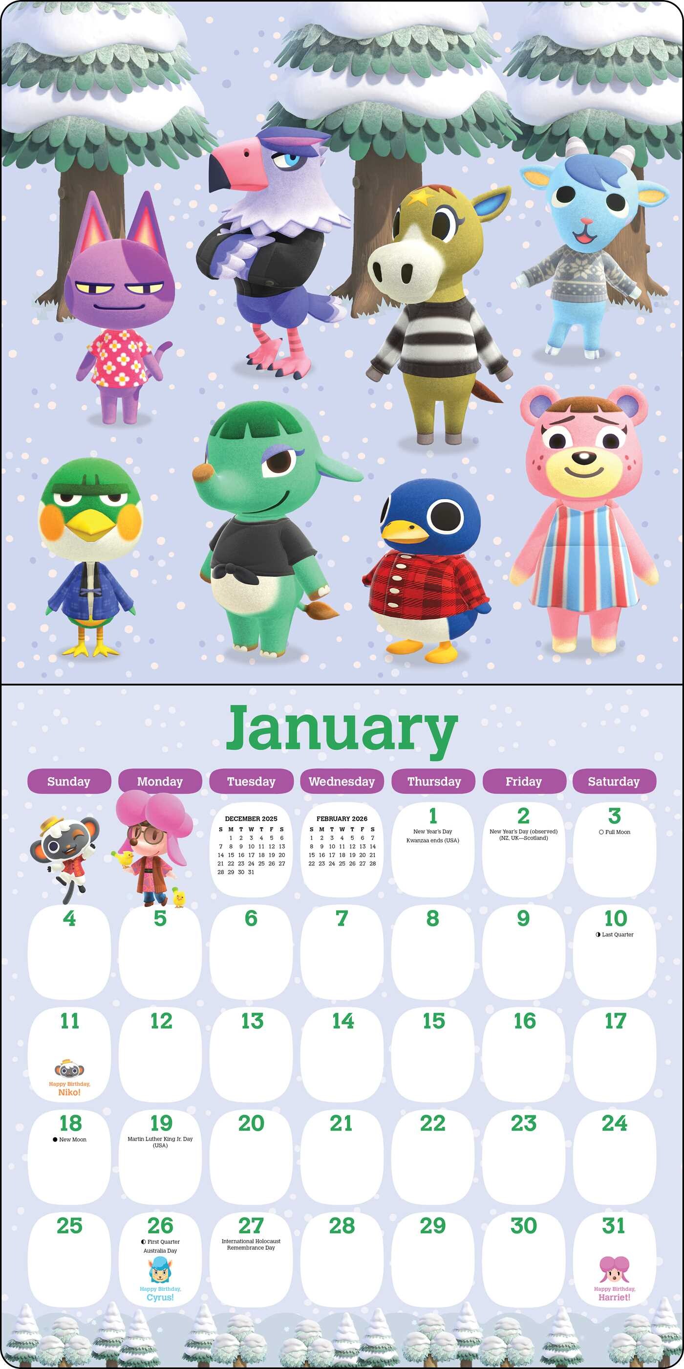 Animal Crossing: New Horizons 2026 Wall Calendar - Book Summary & Video ...