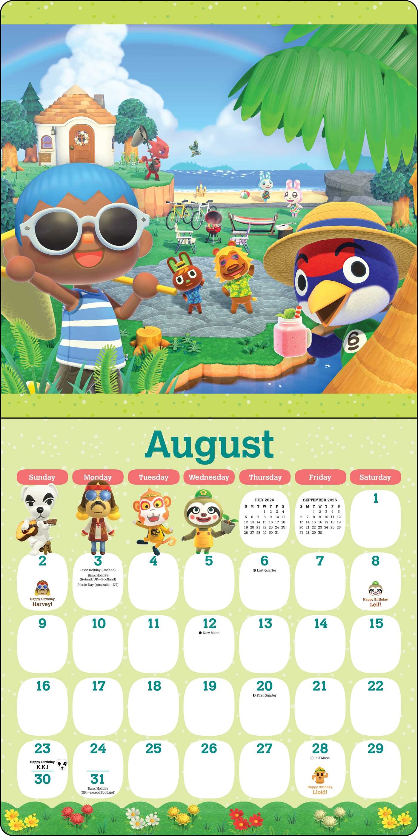 Animal Crossing: New Horizons 2026 Wall Calendar - Book Summary & Video ...