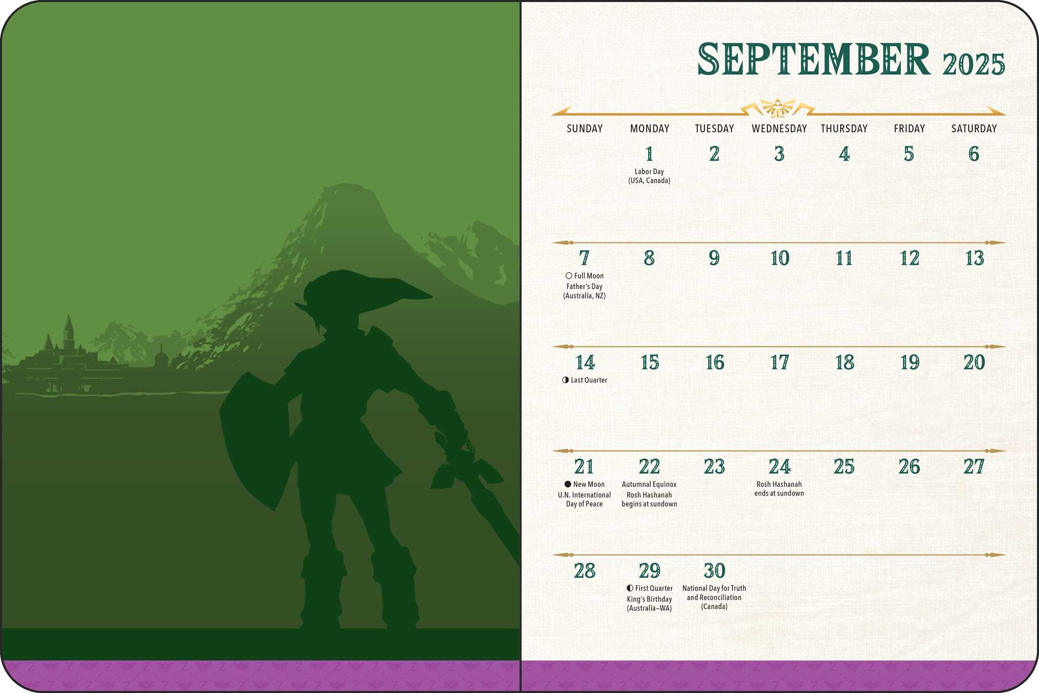 Legend of Zelda 16-Month 2025-2026 Weekly/Monthly Planner Calendar ...