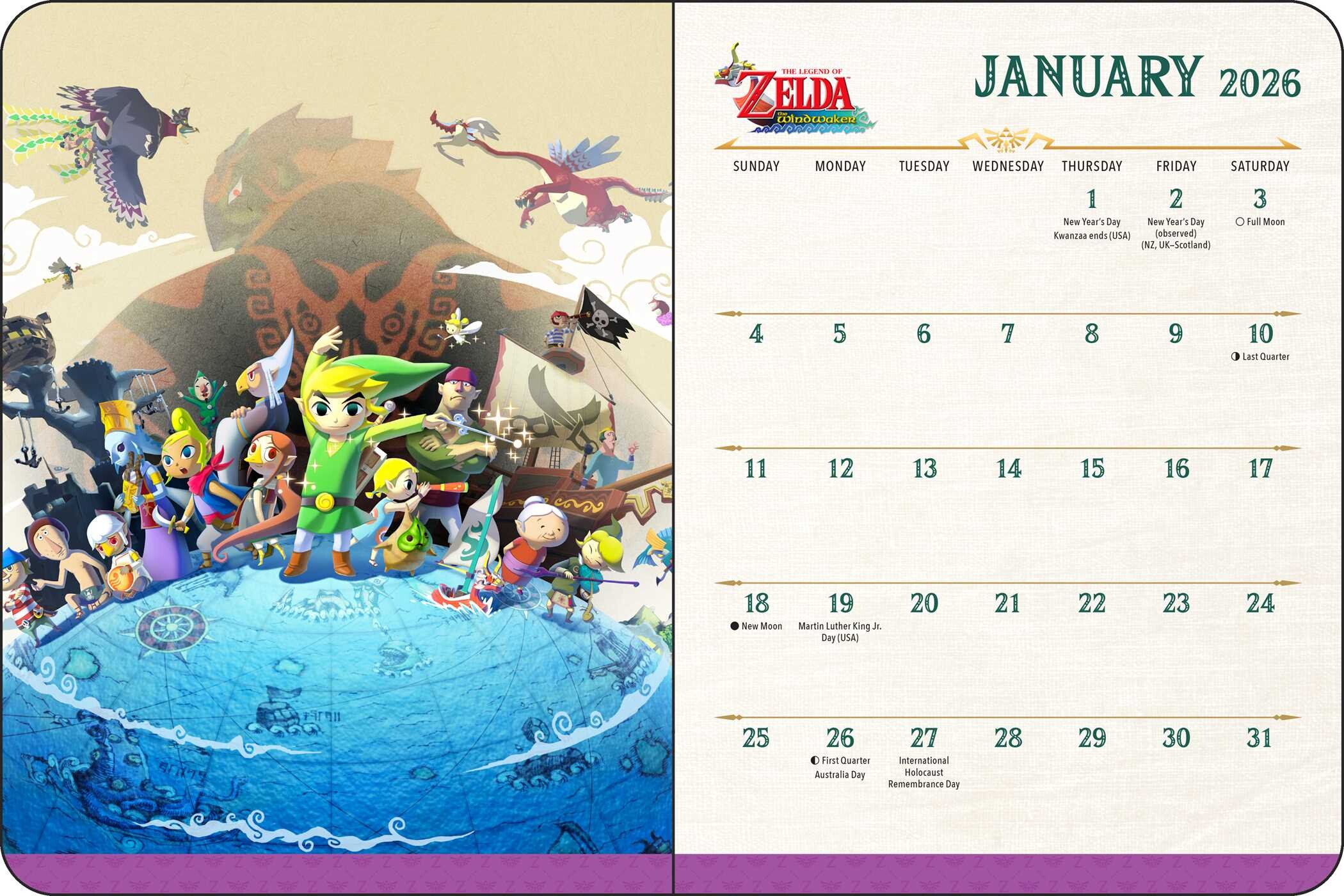 Legend of Zelda 16-Month 2025-2026 Weekly/Monthly Planner Calendar ...