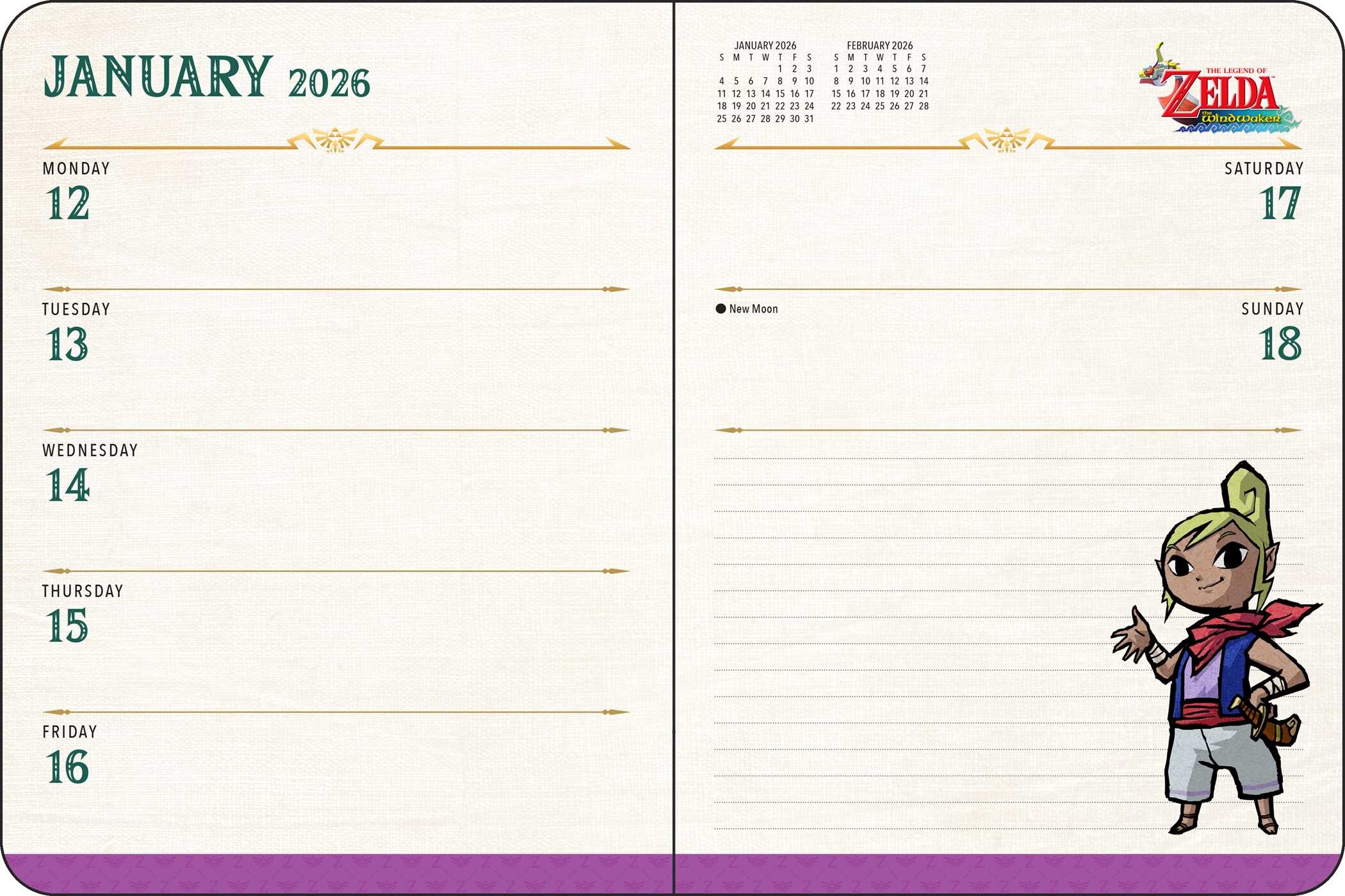 Legend of Zelda 16-Month 2025-2026 Weekly/Monthly Planner Calendar ...