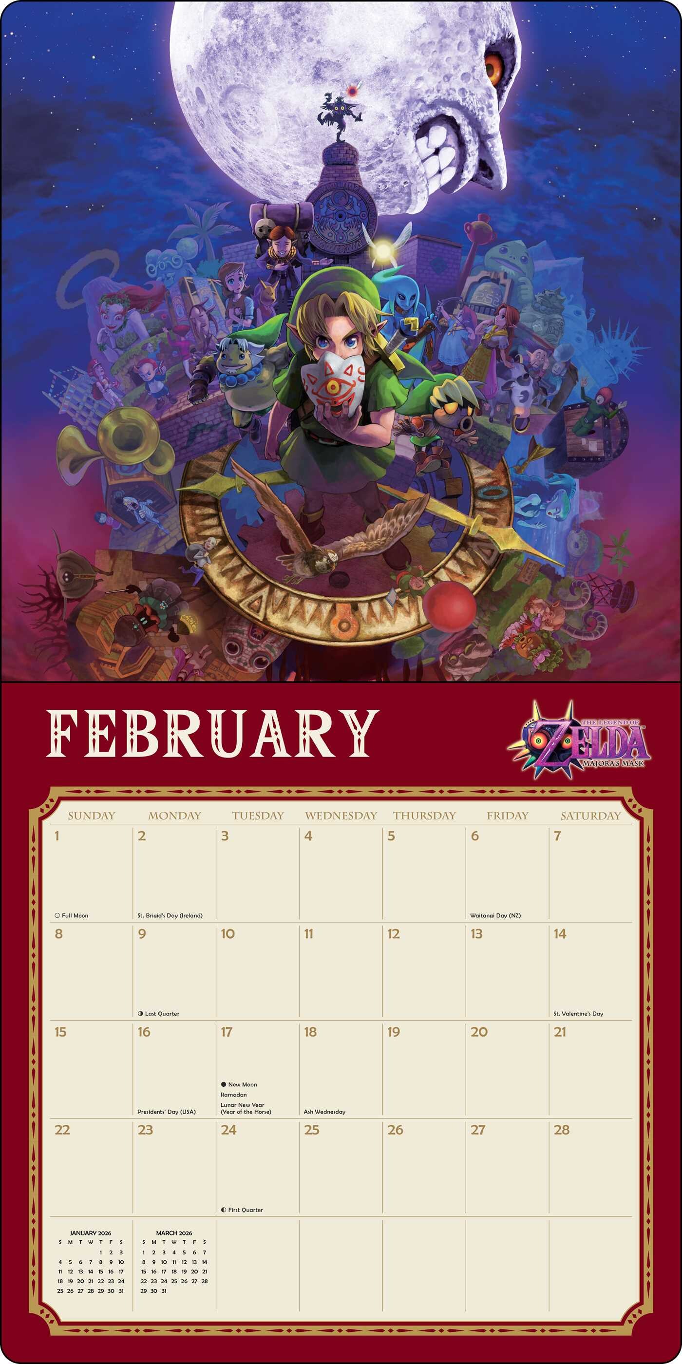 Legend of Zelda 2026 Wall Calendar - Book Summary & Video | Official ...