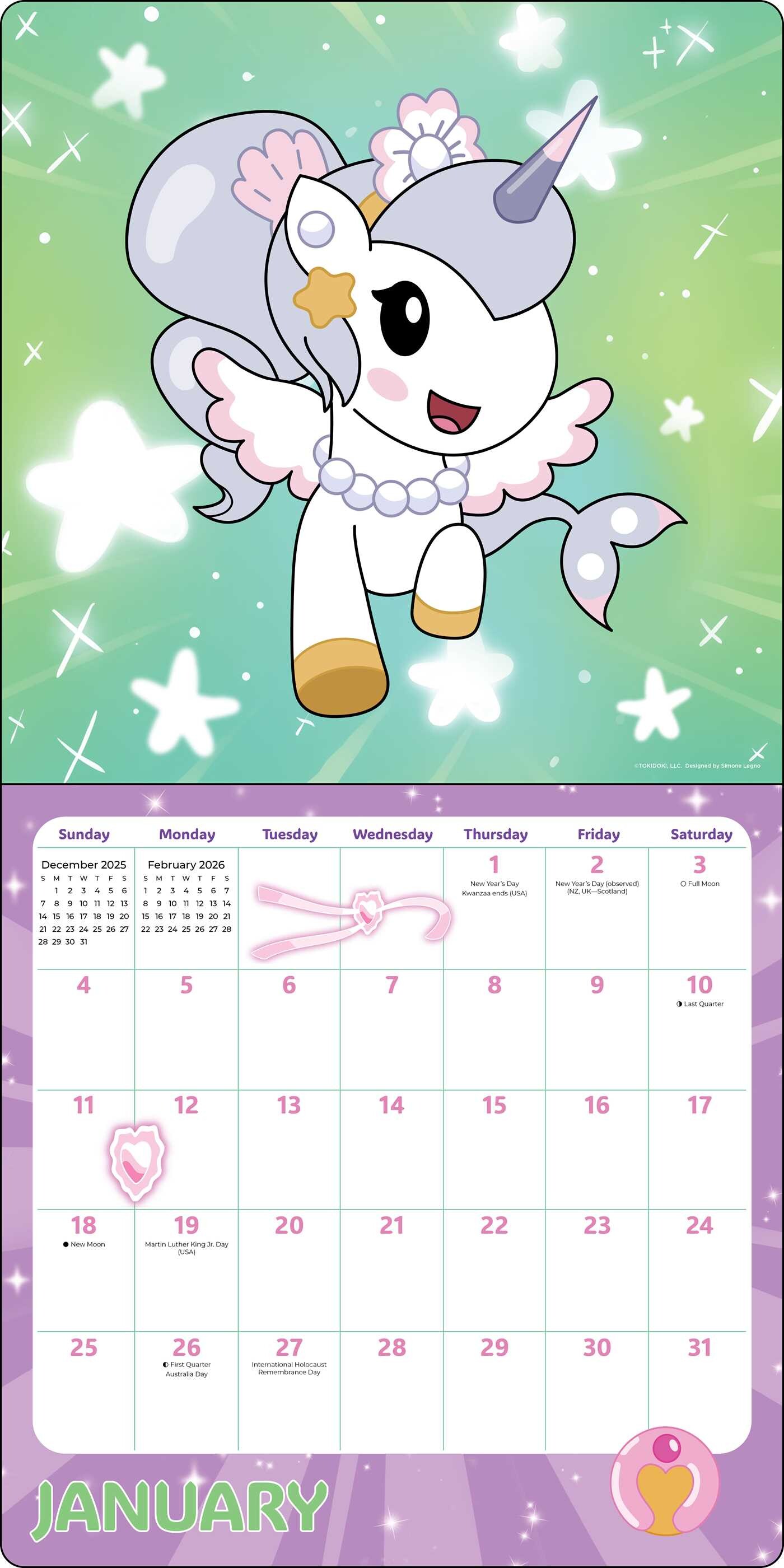 Mermicorno: Starfall 2026 Wall Calendar with 50 Bonus Stickers - Book ...