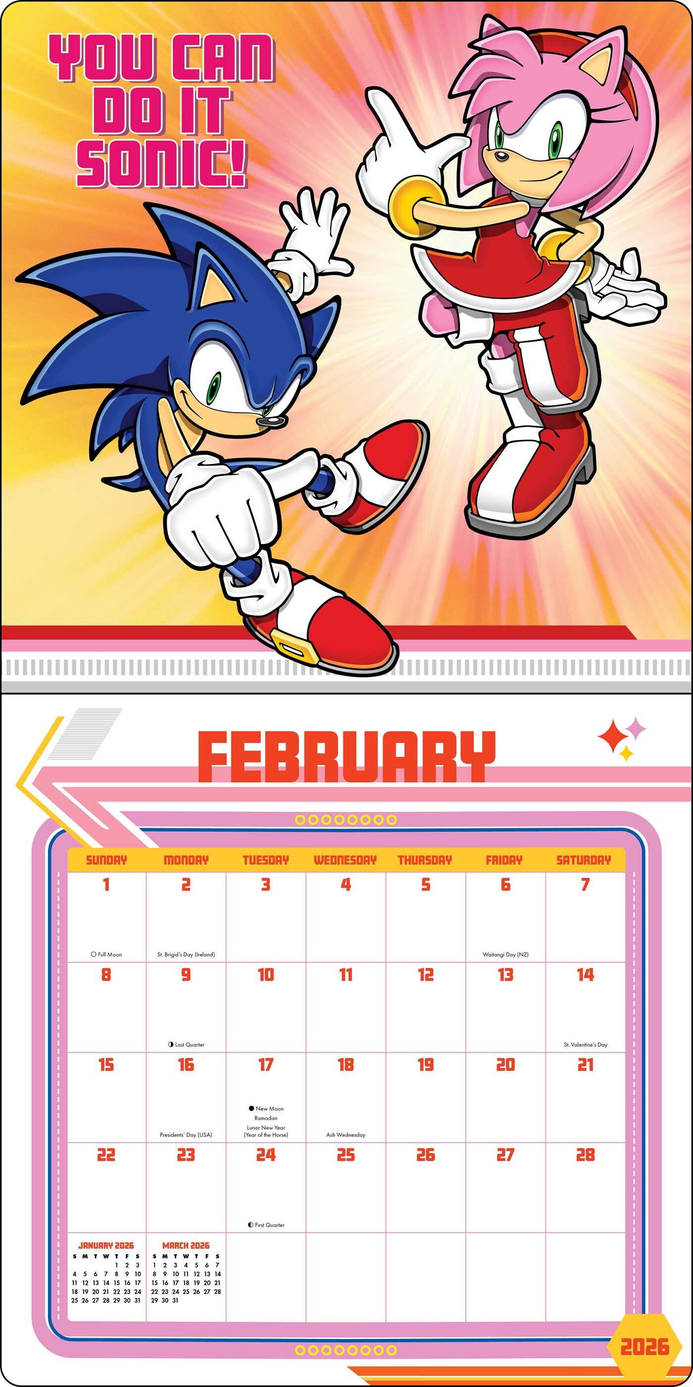Sonic the Hedgehog 2026 Wall Calendar - Book Summary & Video | Official ...