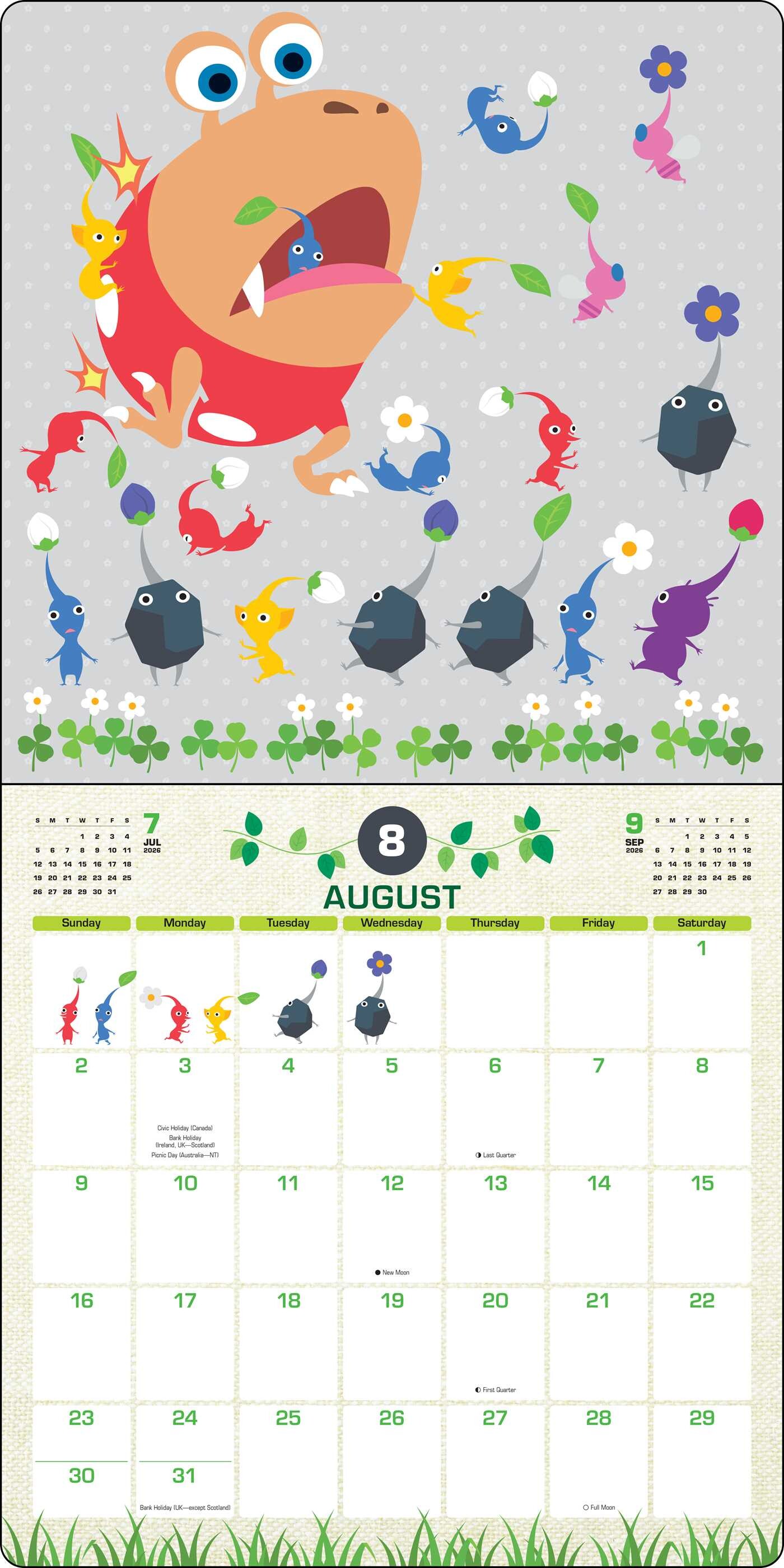 Pikmin 2026 Wall Calendar with Over 50 Bonus Stickers - Book Summary ...