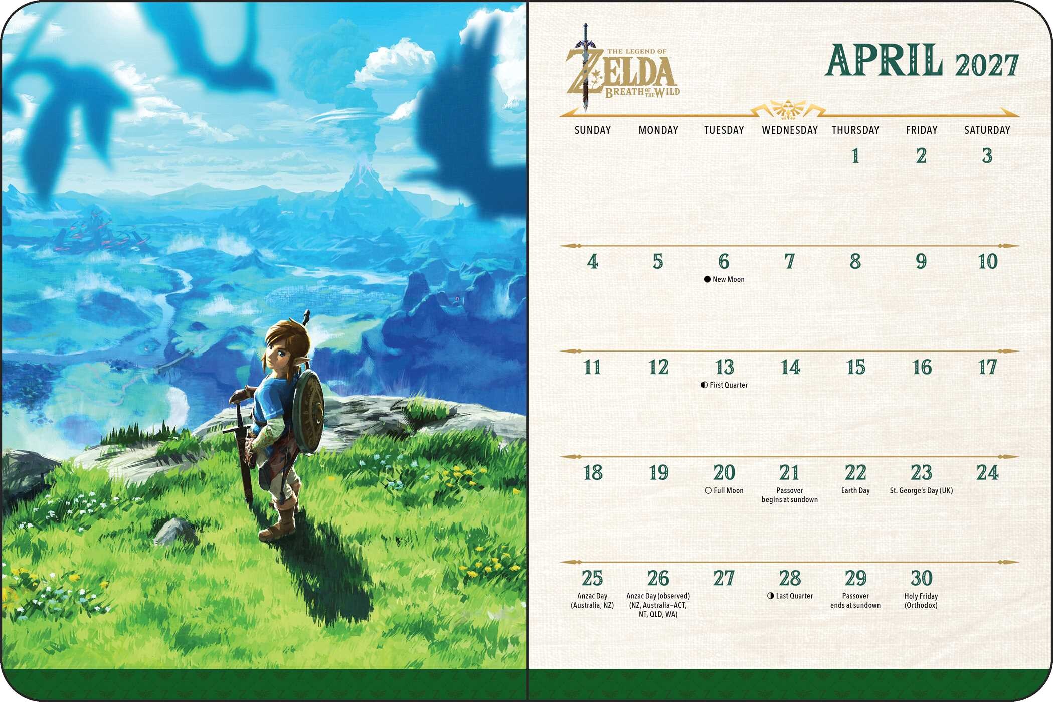 Legend of Zelda 16-Month 2026–2027 Weekly/Monthly Planner Calendar ...
