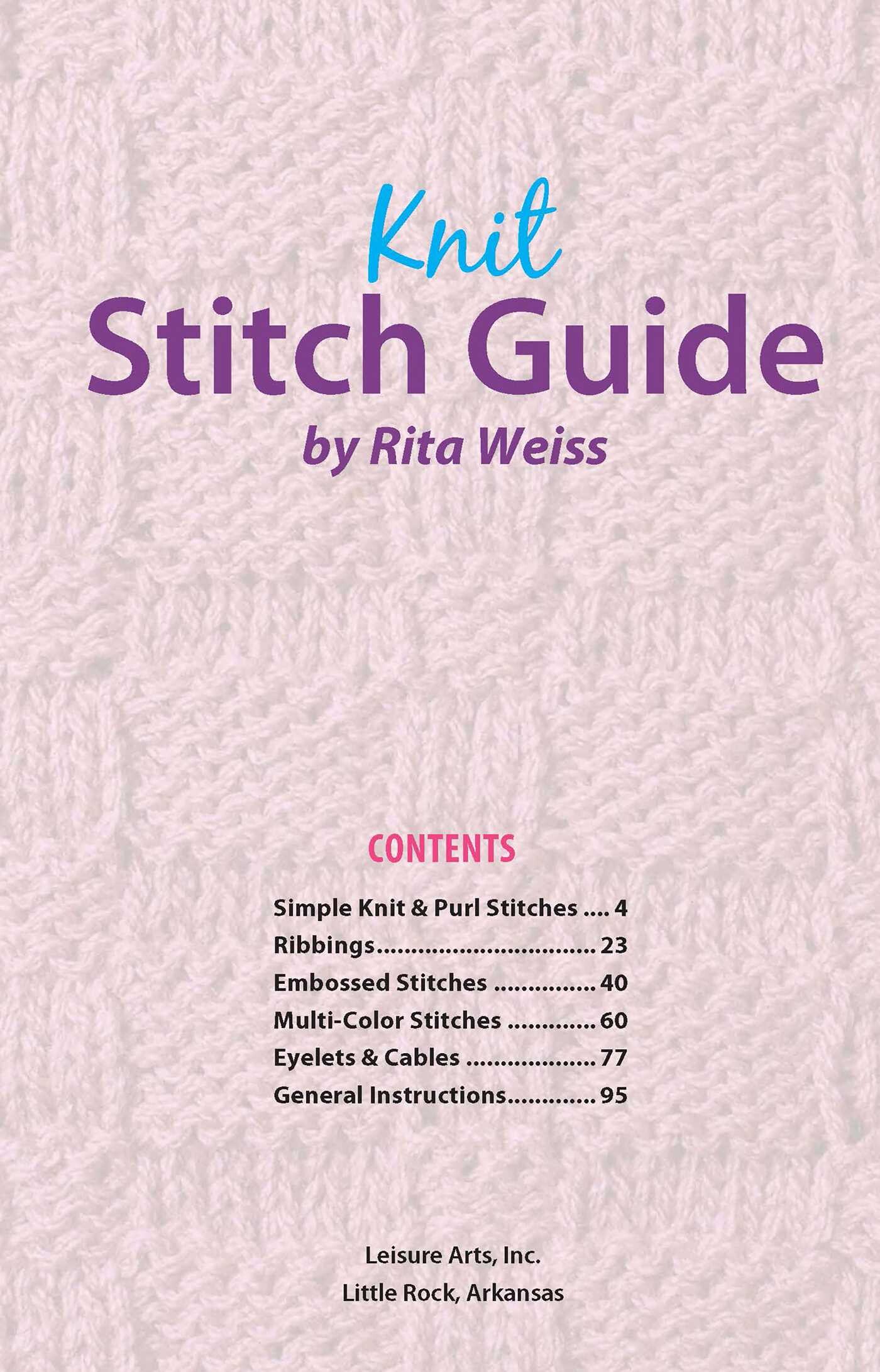 Knit Stitch Guide | Book by Leisure Arts | Official Publisher Page ...