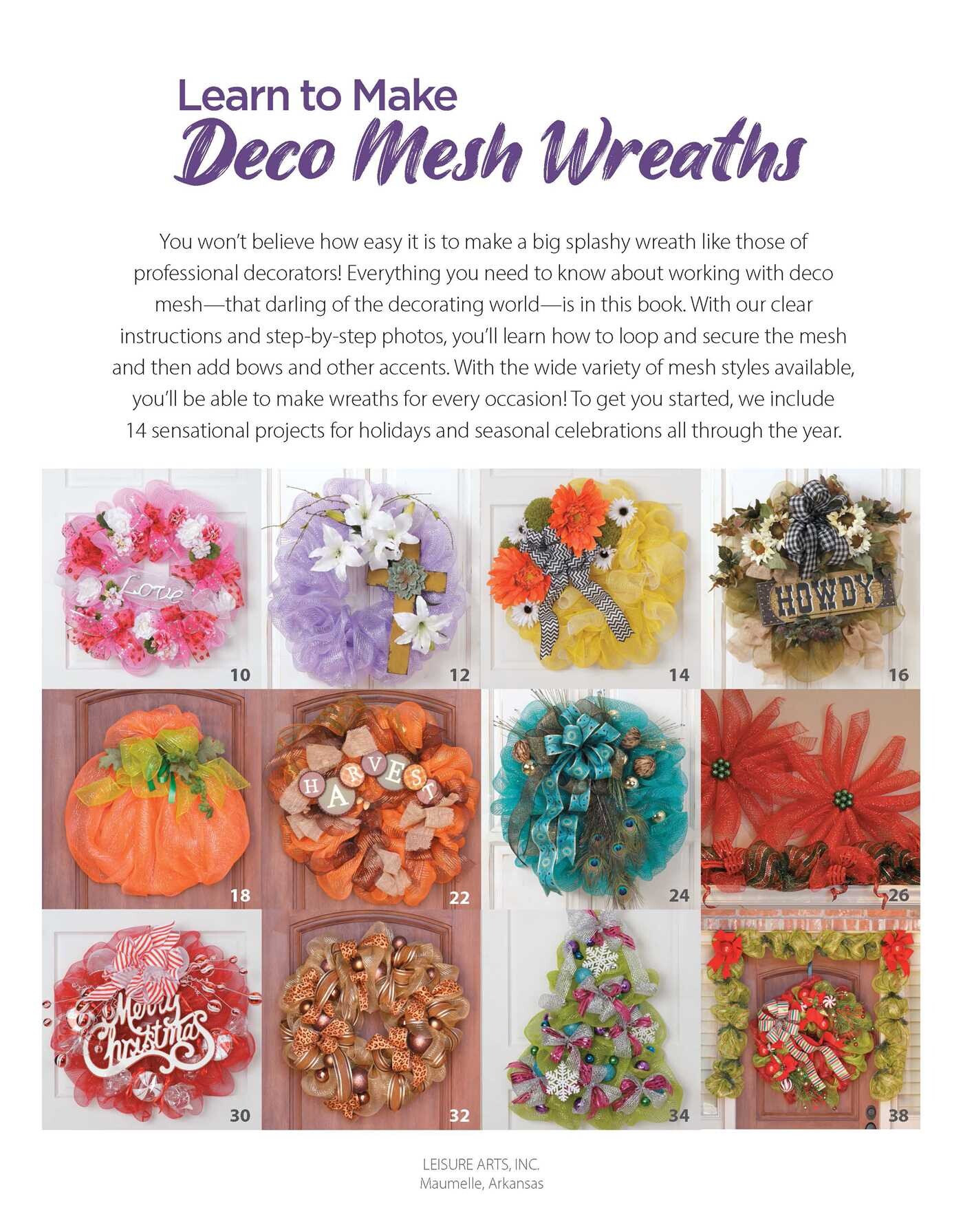 Learn to Make Deco Mesh Wreaths | Book by Leisure Arts | Official ...